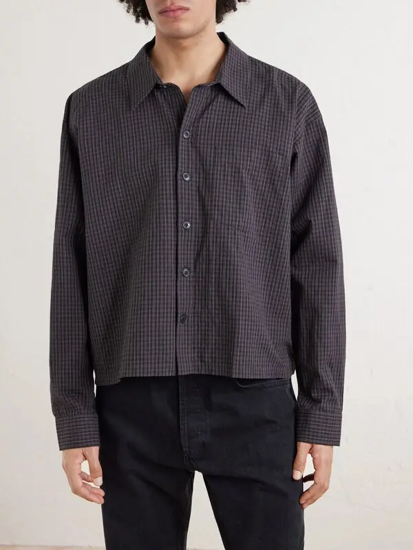 MFPEN Priority Checked Cotton And Linen-blend Shirt