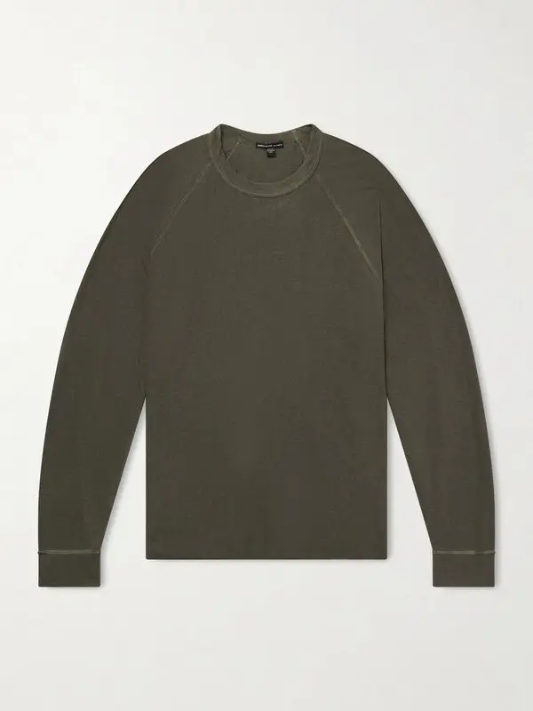 JAMES PERSE Garment-dyed Cotton-jersey T-shirt - Green