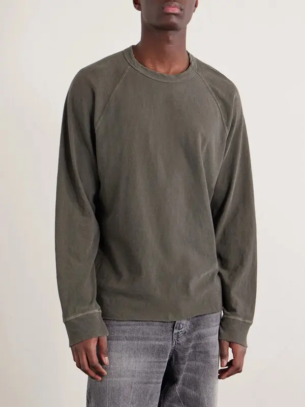 JAMES PERSE Garment-dyed Cotton-jersey T-shirt