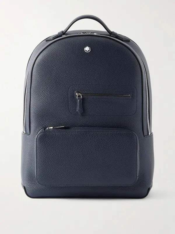 Montblanc Companion Full-grain Leather Backpack - Navy