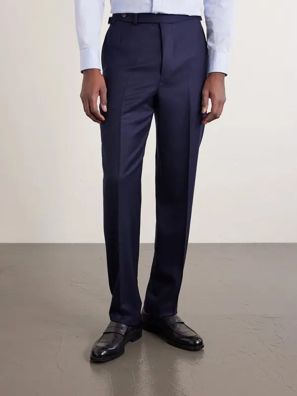 Dunhill Tapered Wool Trousers - Blue