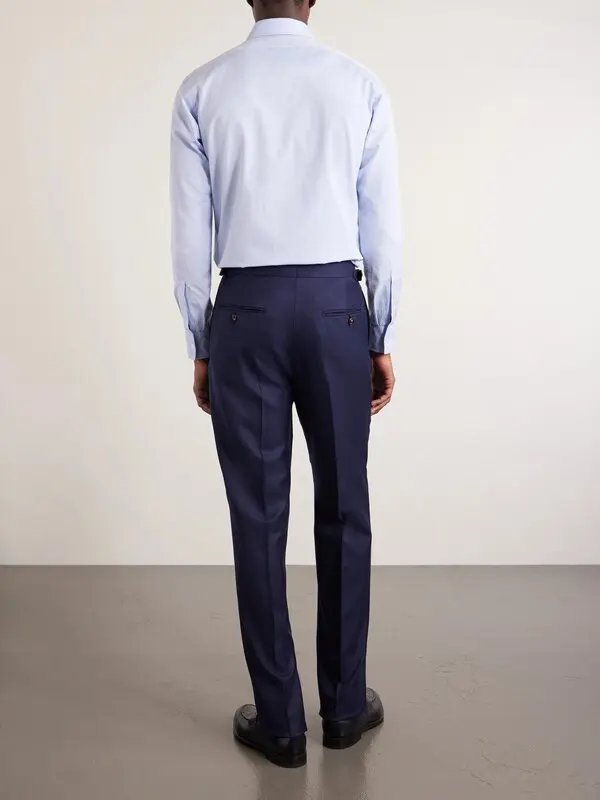 Dunhill Tapered Wool Trousers - Blue