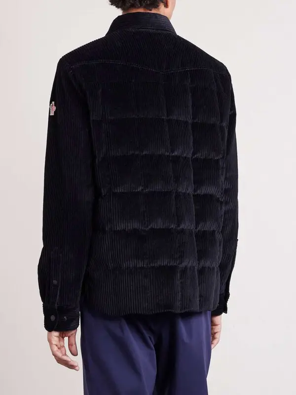 Moncler Gelt Quilted Cotton-blend Corduroy Down Shirt Jacket - Black