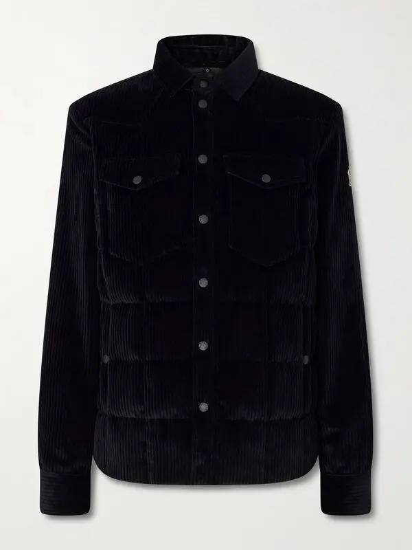 Moncler Gelt Quilted Cotton-blend Corduroy Down Shirt Jacket