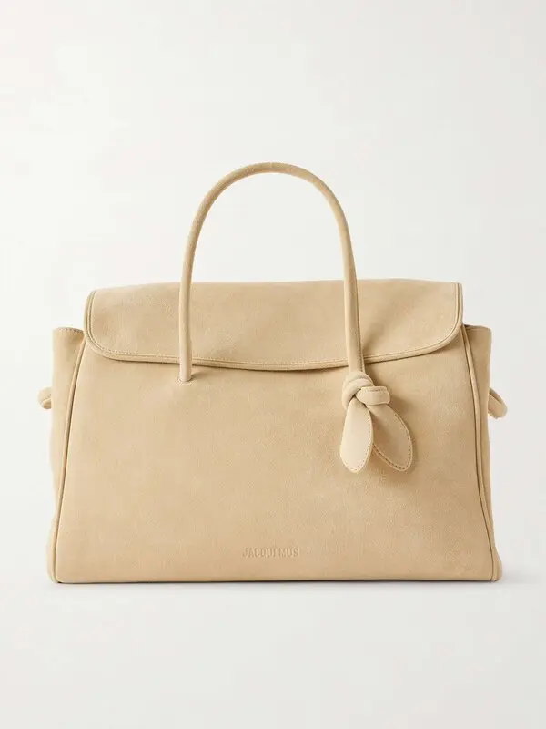 Jacquemus Le Turismo Knotted Suede Tote Bag - Beige