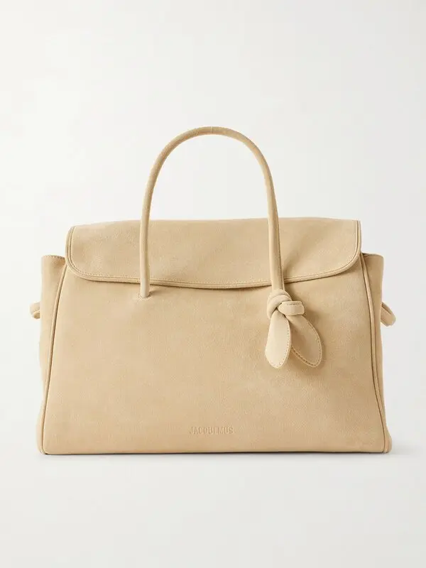Jacquemus Le Turismo Knotted Suede Tote Bag - Neutrals