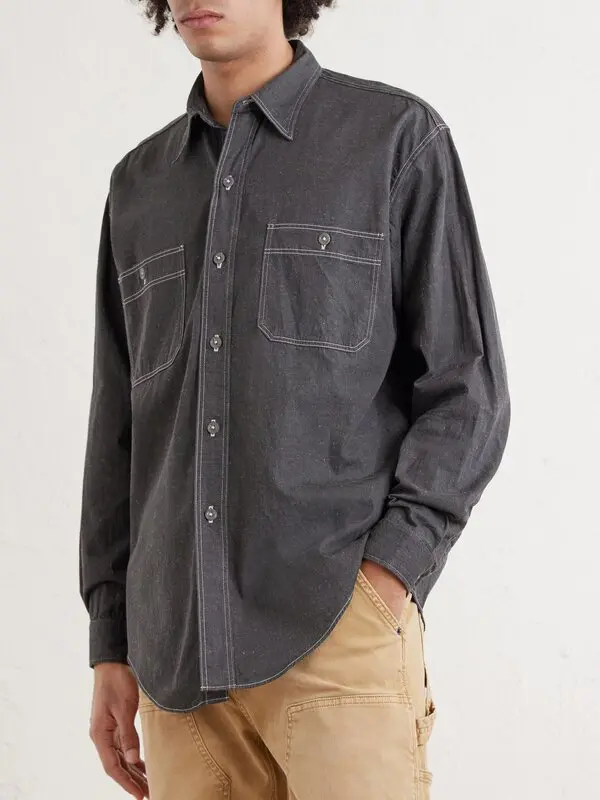 KAPTAIN SUNSHINE Work Suvin Cotton And Hemp-blend Shirt