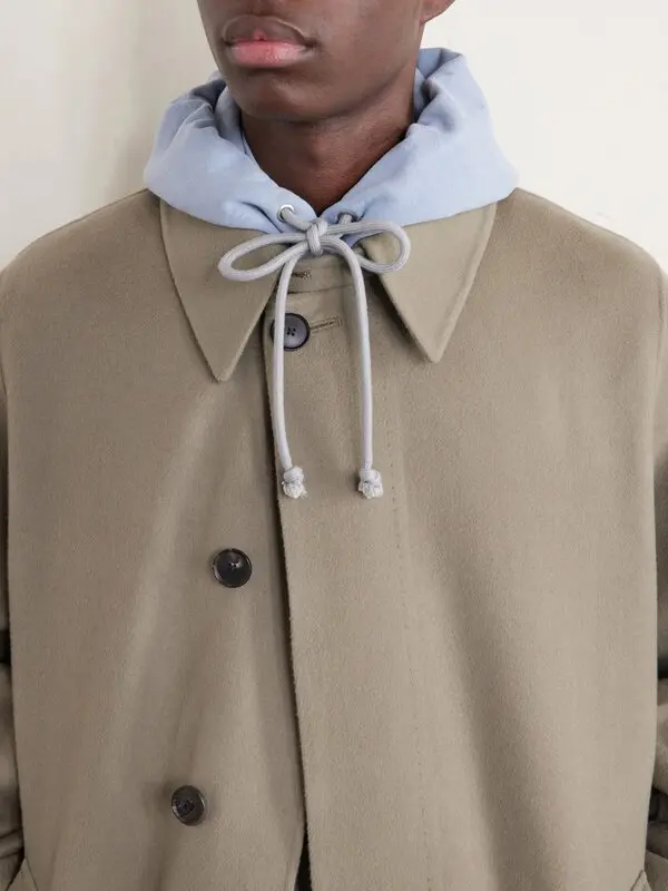 Auralee Two-tone Cotton-jersey Hoodie - Gray