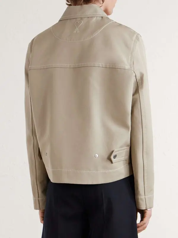 Ami Cropped Cotton-sateen Blouson Jacket