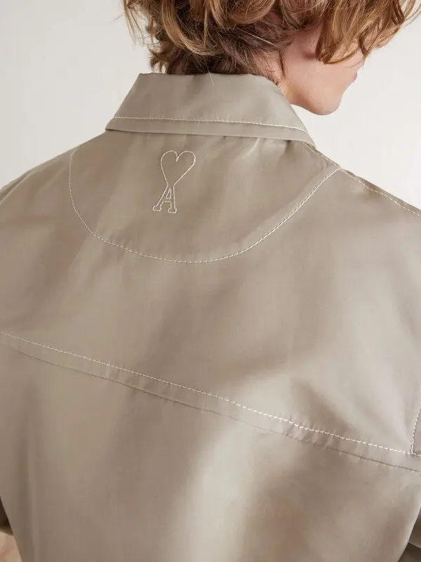 Ami Cropped Cotton-sateen Blouson Jacket