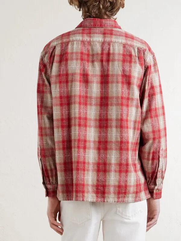 A.PRESSE Checked Cotton And Silk-blend Twill Shirt