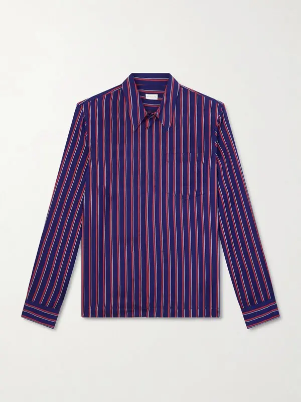 Dries Van Noten Striped Crepe Shirt