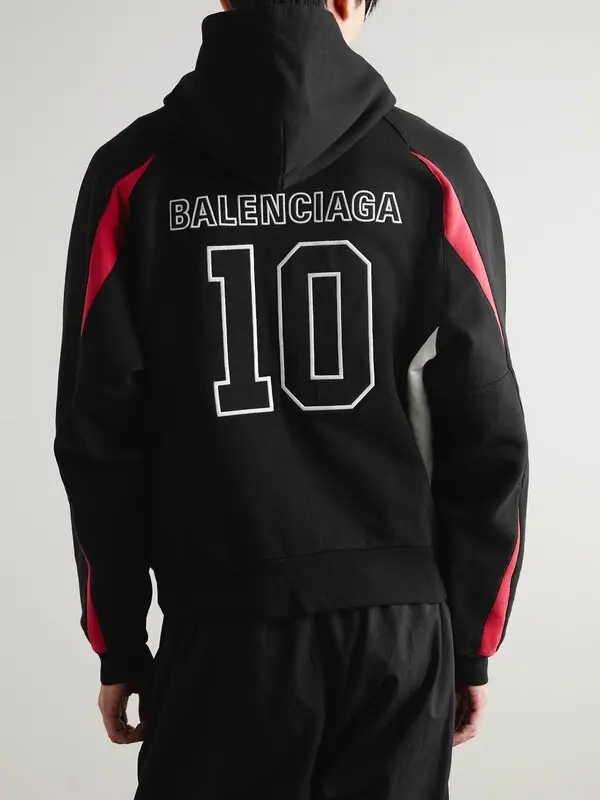 Balenciaga Nba Oversized Logo-embroidered Zip-up Hoodie