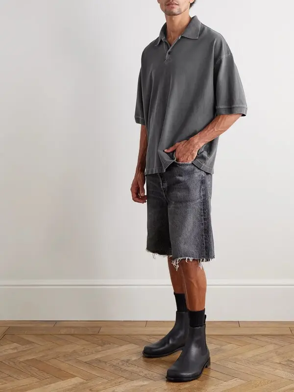 AGOLDE Curren Cotton-jersey Polo Shirt