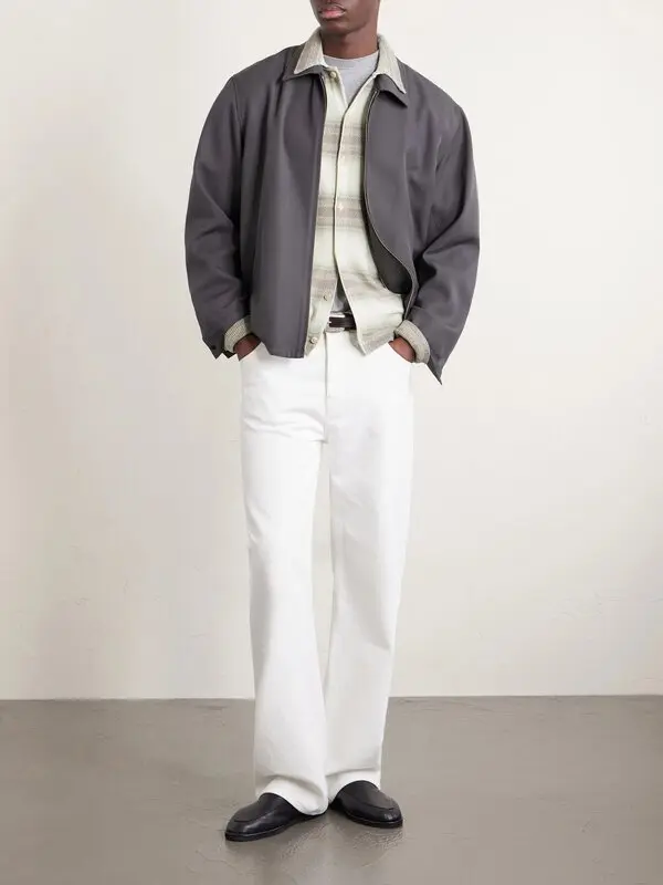 Auralee Dégradé Striped Knitted Cotton And Silk-blend Cardigan - Gray