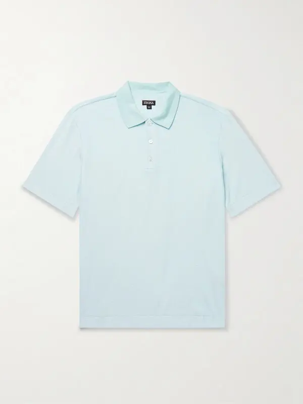 Zegna Cotton And Silk-blend Polo Shirt