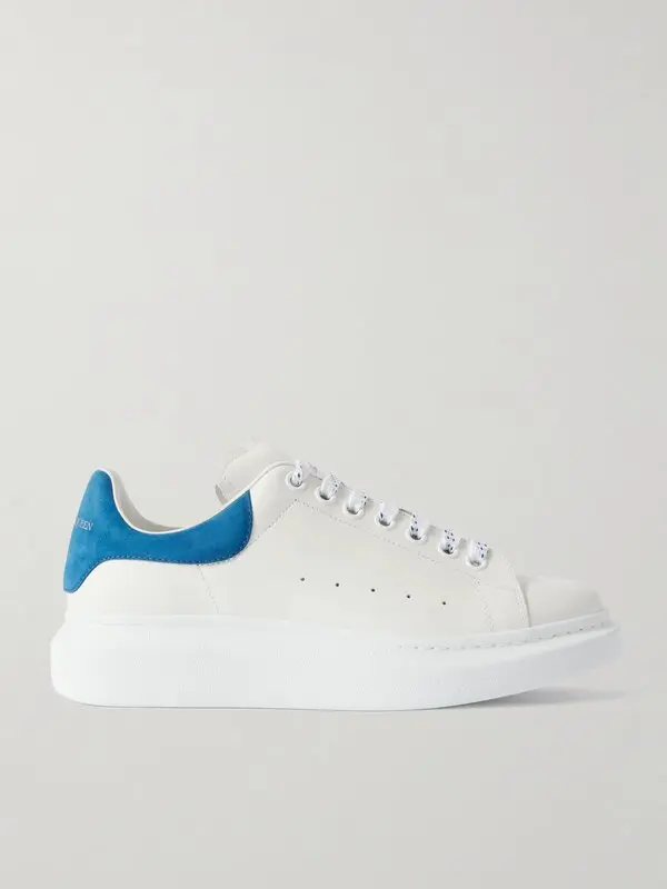 Alexander McQueen Exaggerated-sole Leather Sneakers - White