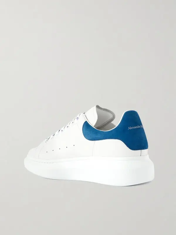 Alexander McQueen Exaggerated-sole Leather Sneakers - White