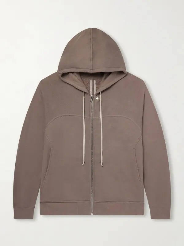 Rick Owens Organic Cotton-terry Zip-up Hoodie - Gray