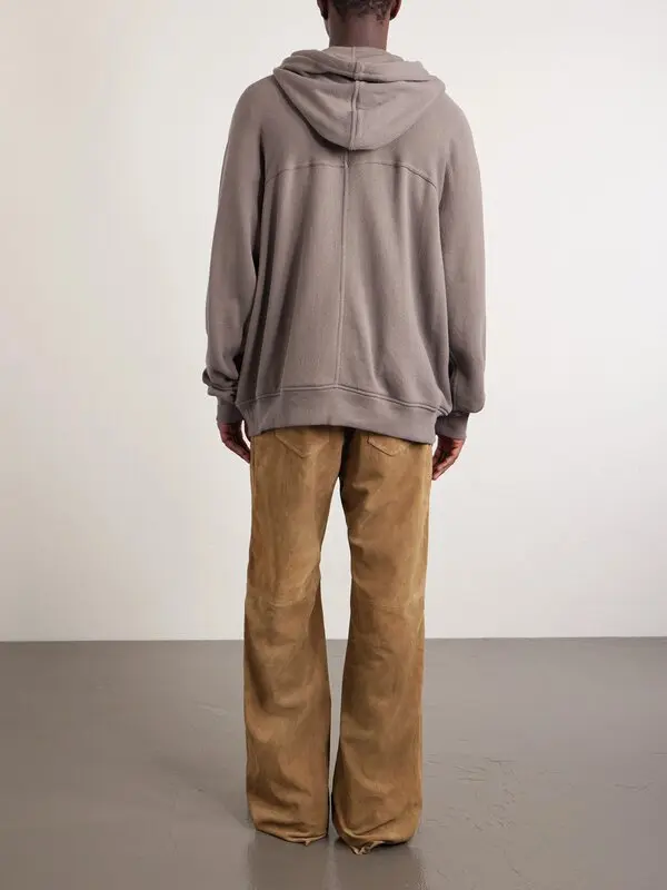 Rick Owens Organic Cotton-terry Zip-up Hoodie - Gray