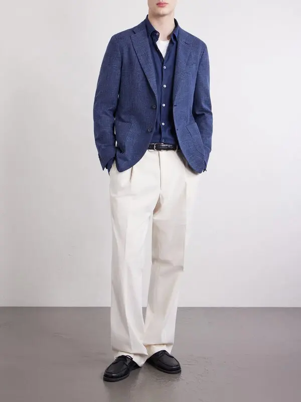 SLOWEAR Slim-fit Cotton Blazer - Blue