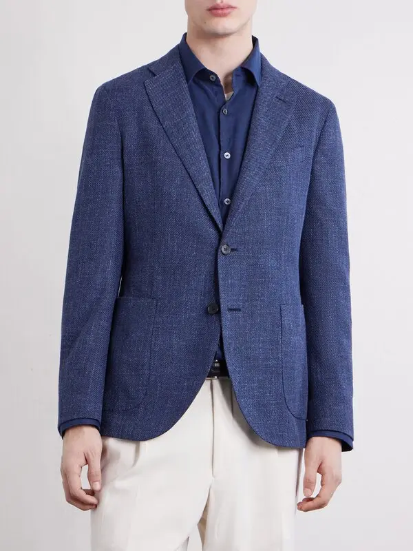SLOWEAR Slim-fit Cotton Blazer - Blue