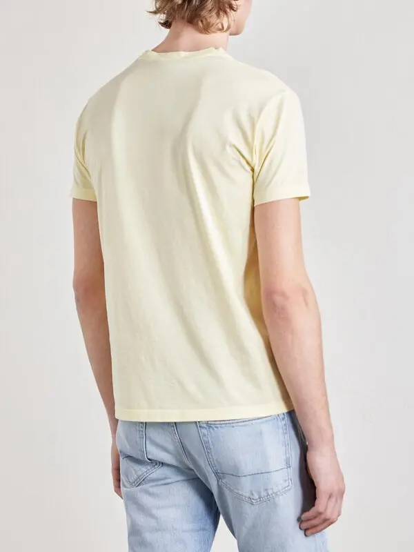 TOM FORD Slim-fit Logo-embroidered Cotton And Silk-blend Jersey T-shirt - Yellow