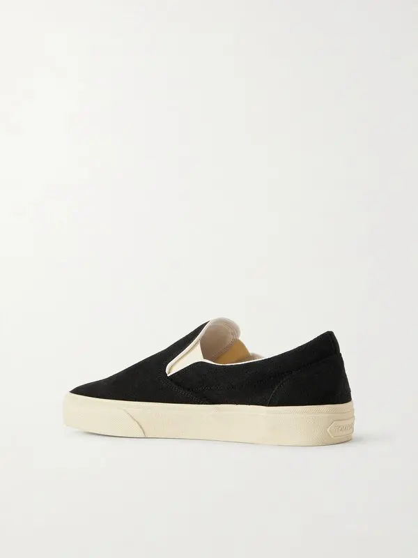 TOM FORD Perforated Suede Slip-on Sneakers