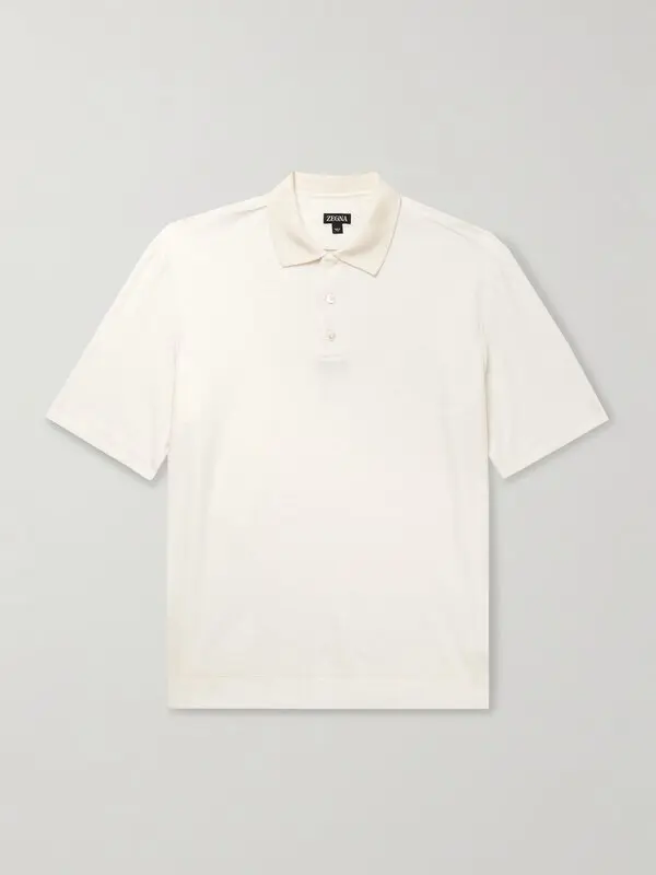 Zegna Cotton And Silk-blend Polo Shirt