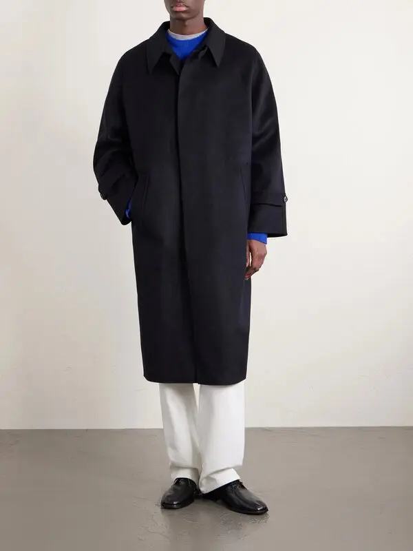 Auralee Melton Wool Tailored Coat - Black