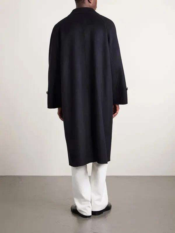 Auralee Melton Wool Tailored Coat - Black