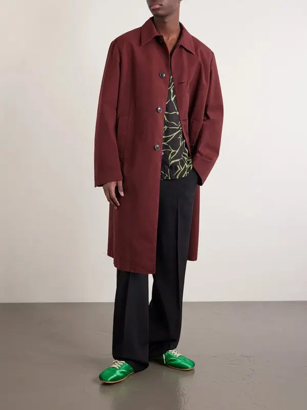 Dries Van Noten Cotton-canvas Coat - Burgundy