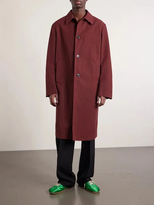 Dries Van Noten Cotton-canvas Coat - Burgundy