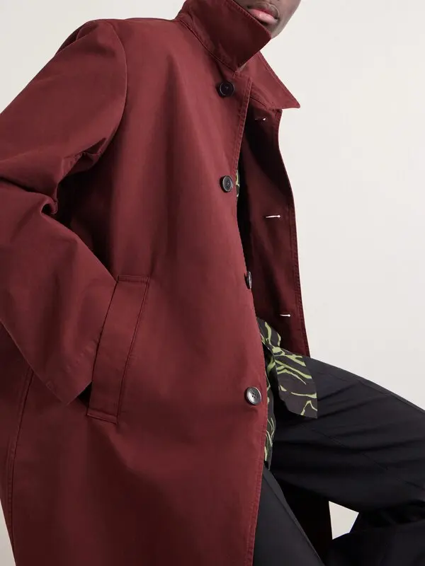 Dries Van Noten Cotton-canvas Coat - Burgundy