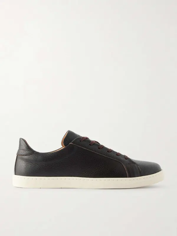 George Cleverley Jack Iii Deerskin Sneakers - Dark Brown