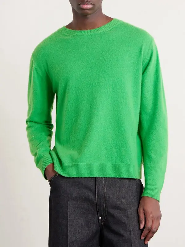 Auralee Brushed Cashmere And Cotton-blend Sweater