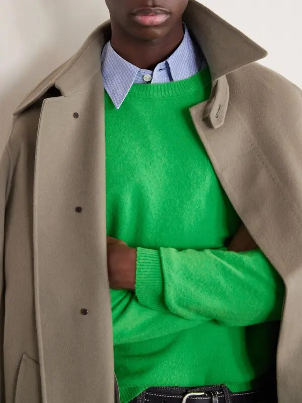 Auralee Brushed Cashmere And Cotton-blend Sweater