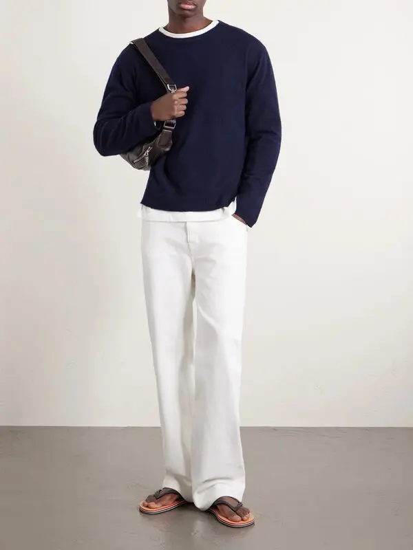 Auralee Brushed Cashmere And Cotton-blend Sweater
