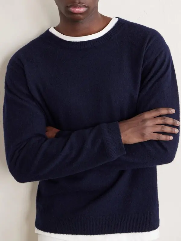 Auralee Brushed Cashmere And Cotton-blend Sweater
