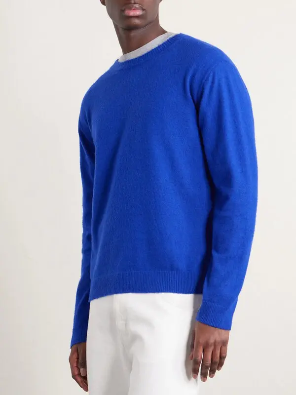 Auralee Brushed Cashmere And Cotton-blend Sweater