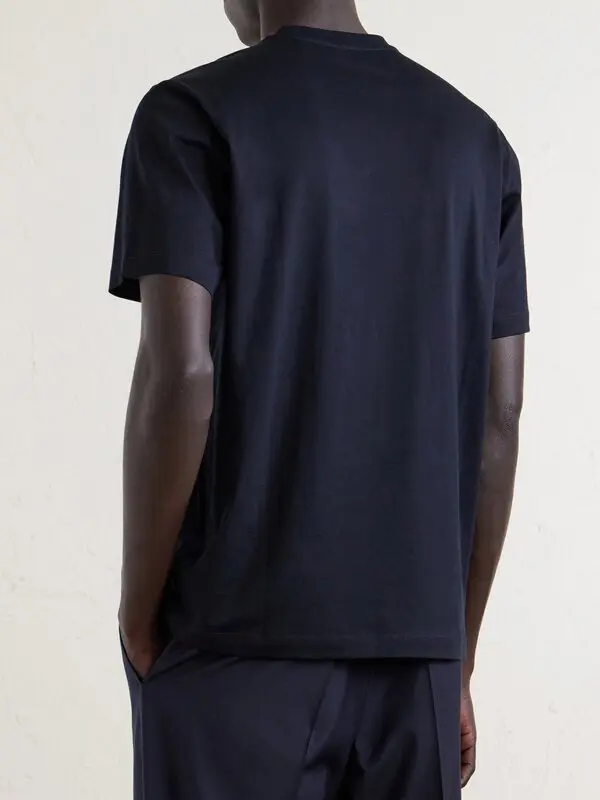SLOWEAR Cotton And Silk-blend Jersey T-shirt - Blue