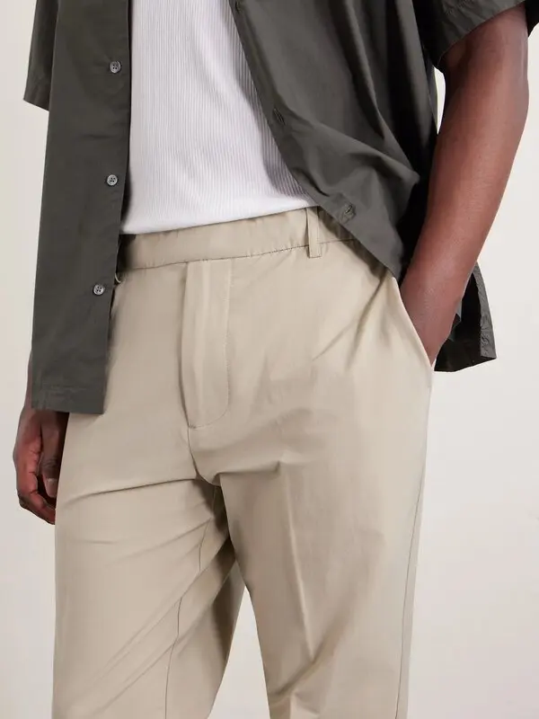 JAMES PERSE Golf Slim-fit Stretch Cotton-blend Trousers - Neutrals