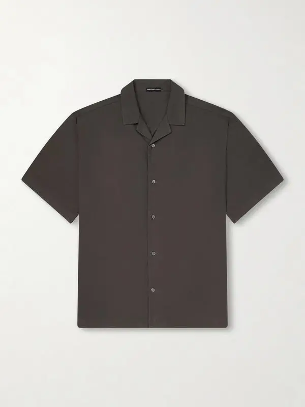 JAMES PERSE Camp-collar Cotton-blend Poplin Shirt