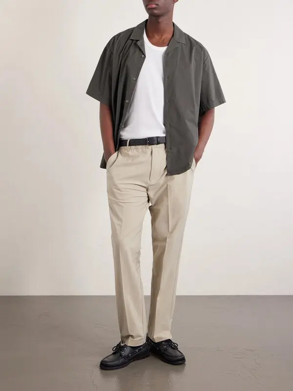 JAMES PERSE Camp-collar Cotton-blend Poplin Shirt