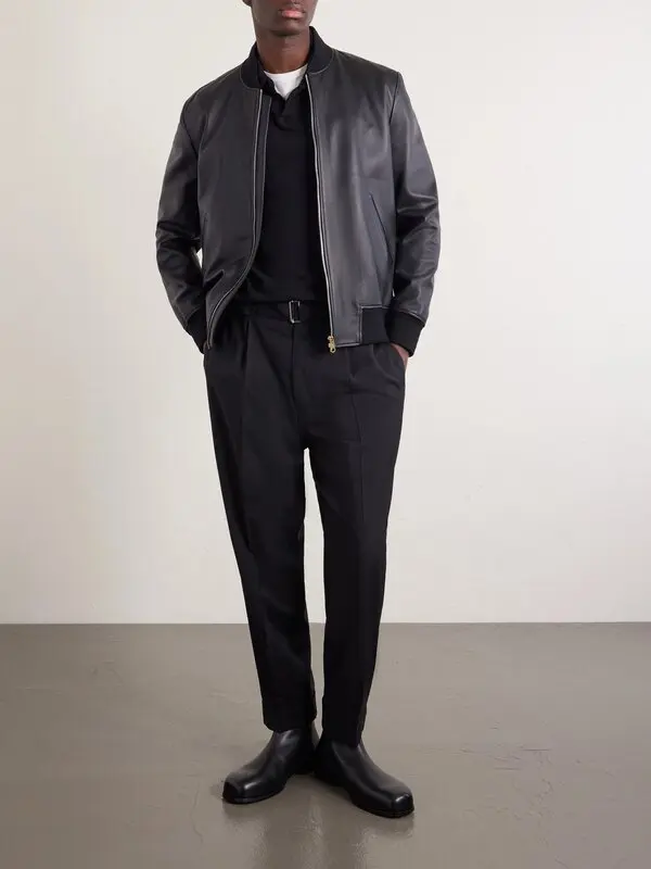 JAMES PERSE Open-collar Cotton-jersey Polo Shirt - Black