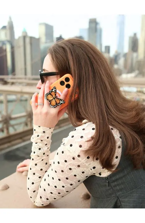 SOLAR ECLIPSE Hand Painted Monarch Butterfly Phone Grip