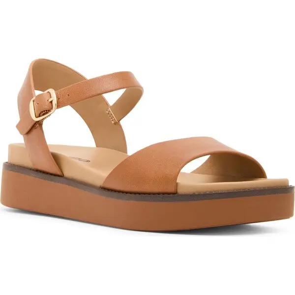 Blondo Rifkin Waterproof Ankle Strap Sandal - Cognac Leather