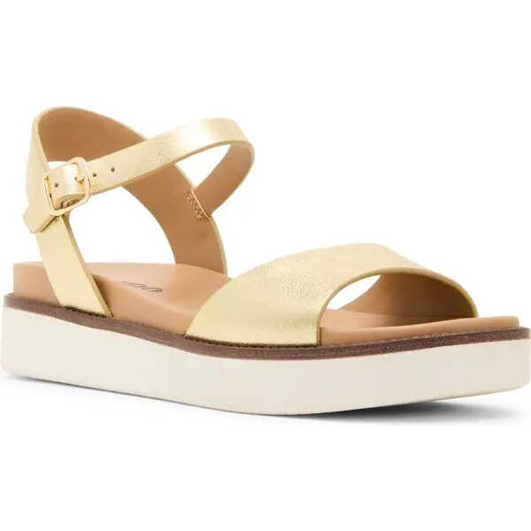 Blondo Rifkin Waterproof Ankle Strap Sandal - Gold Leather
