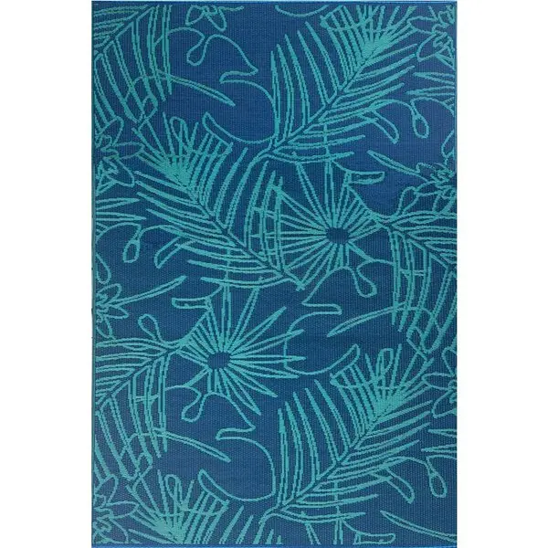 MAD MATS Palm Leaf Rug - Turquoise - 6'x9'