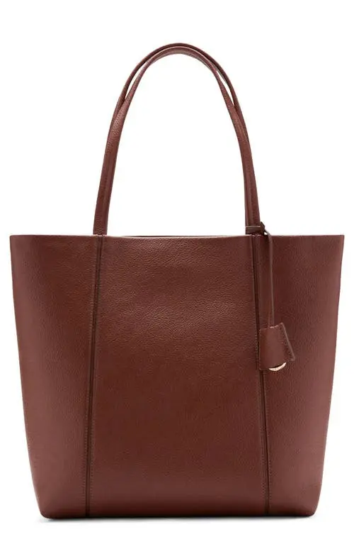 Mango Faux Shopper Bag - Leather